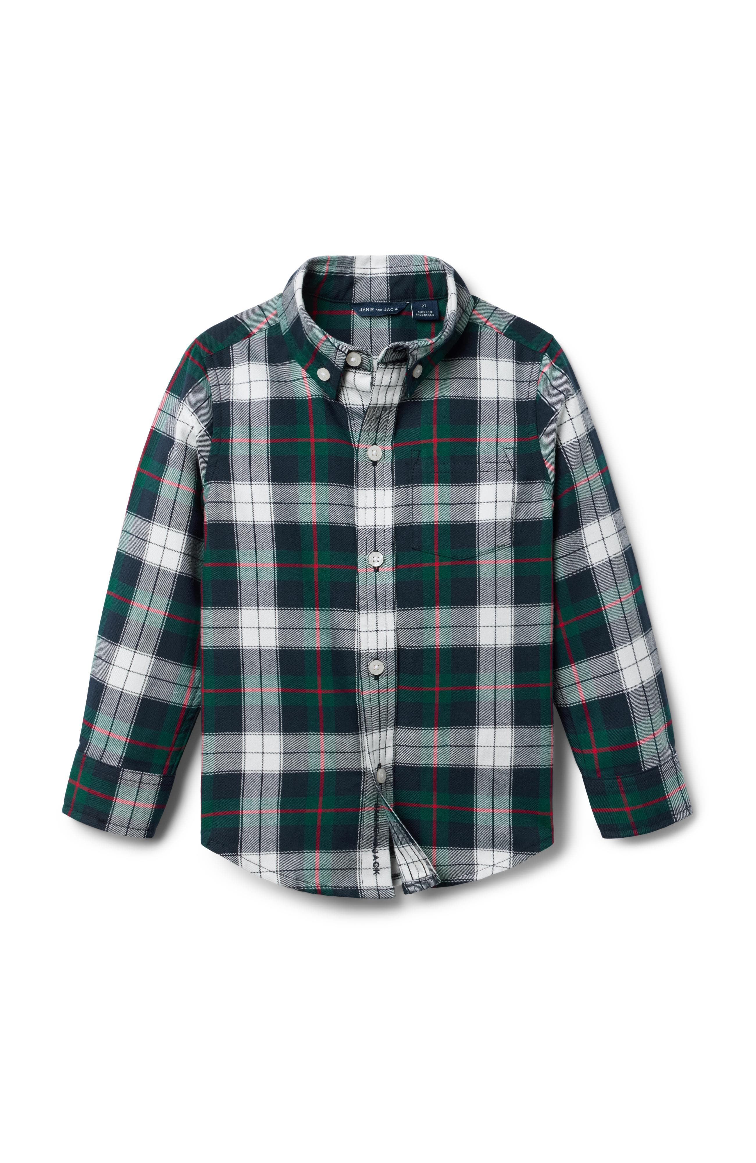 Janie and Jack Tartan Flannel Shirt | Nordstrom