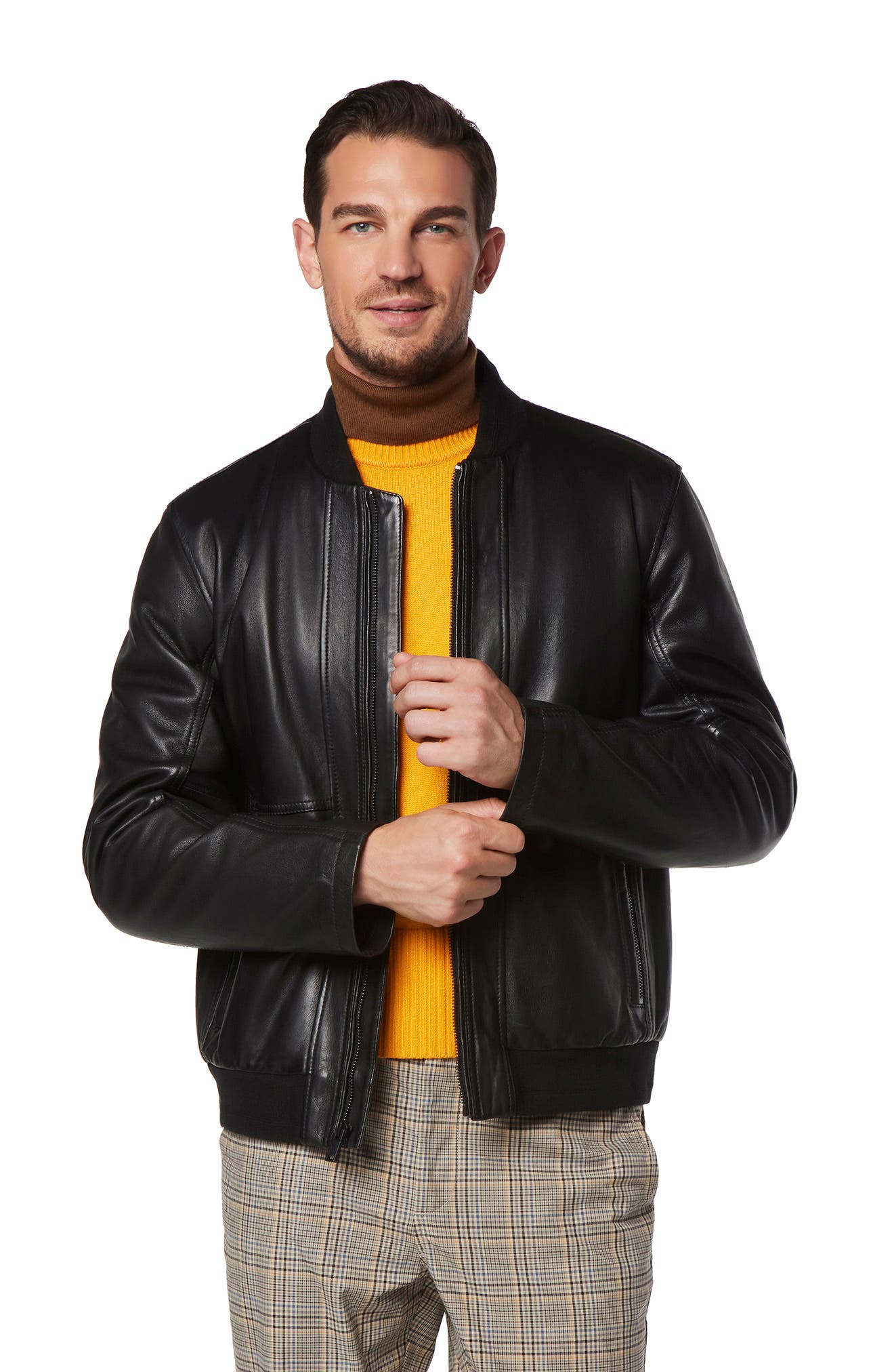 Andrew Marc Macneil Leather Bomber Jacket | Nordstromrack