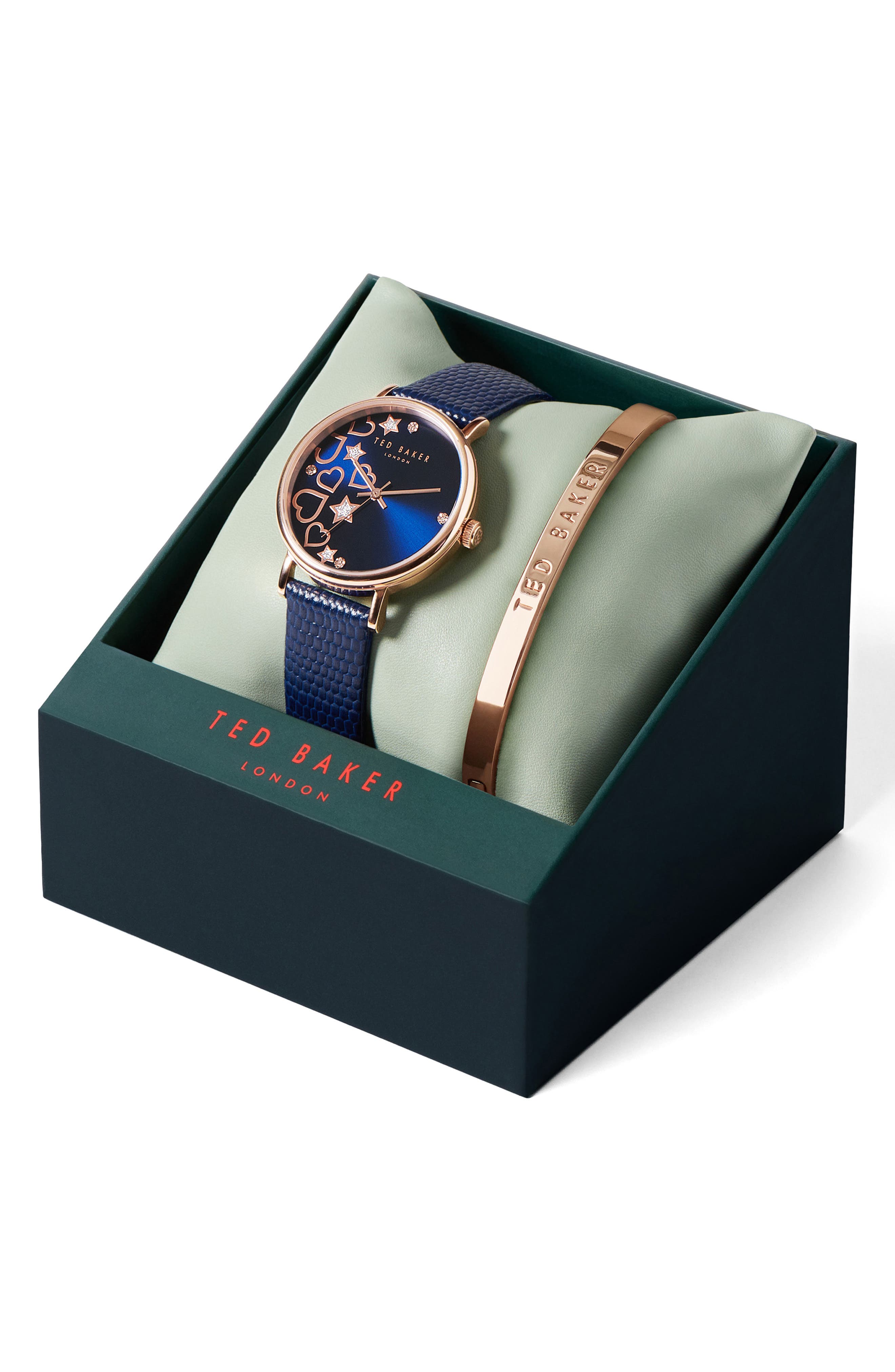 Ted Baker London Phylipa Leather Strap Watch & Bangle Bracelet Set ...