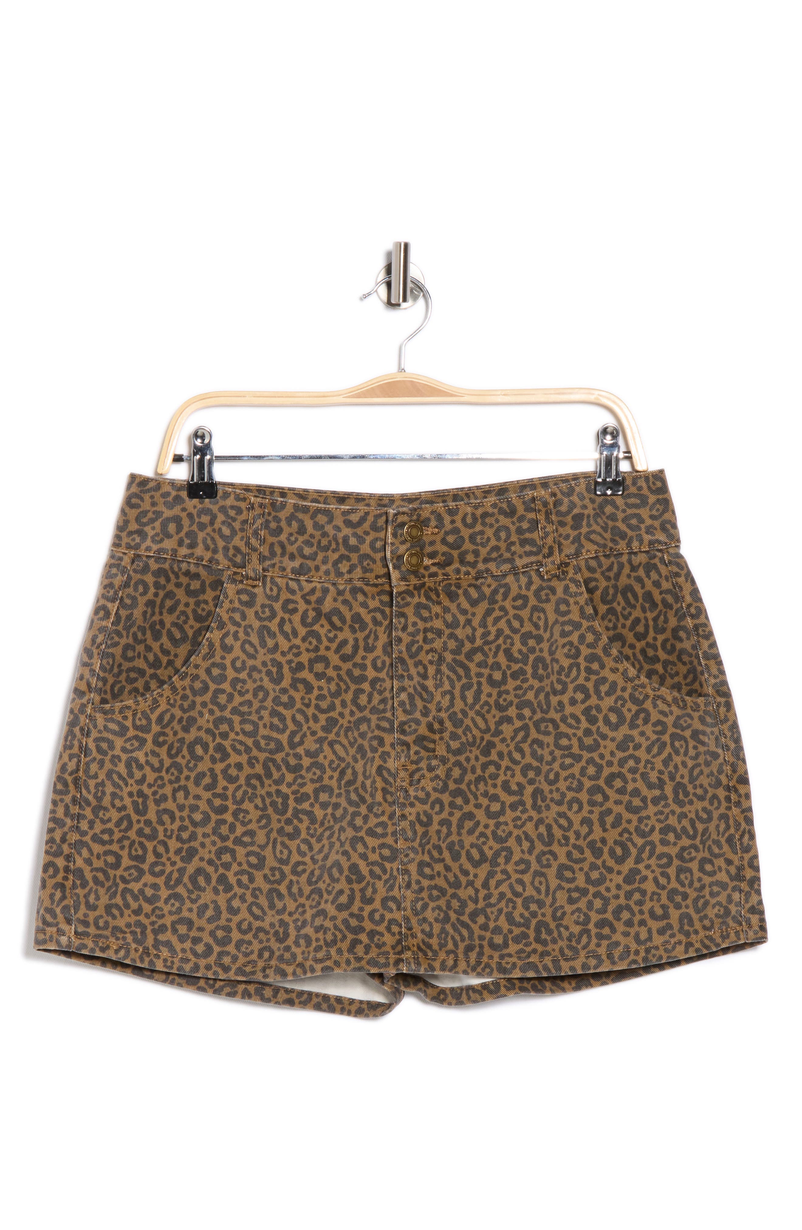 FLYING ANGEL Leopard Print Denim Skort | Nordstromrack