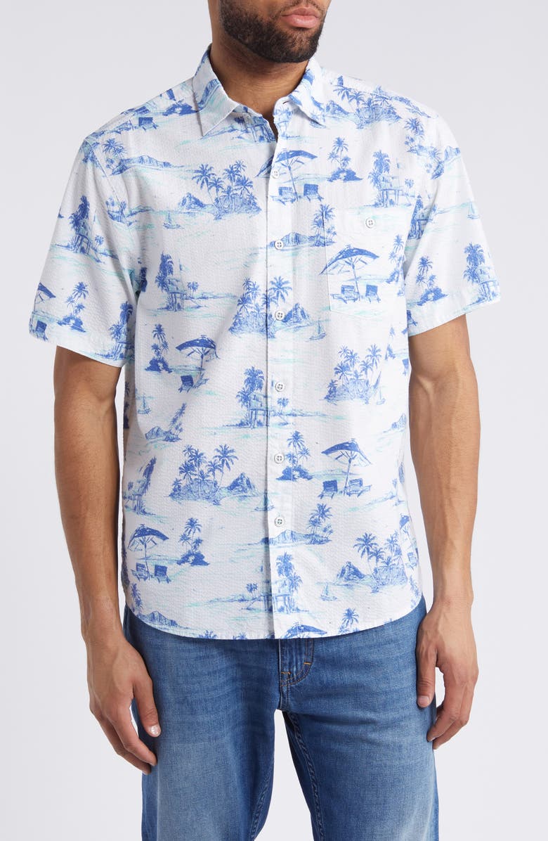 Tommy Bahama Nova Wave Beach Days Short Sleeve Stretch Cotton Button-Up ...