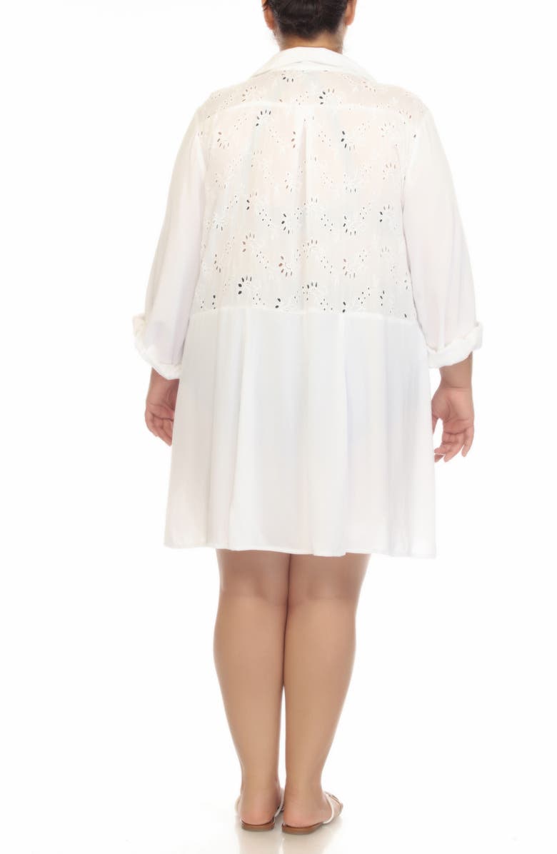 BOHO ME Embroidered Eyelet Button-Up Tunic Top | Nordstromrack
