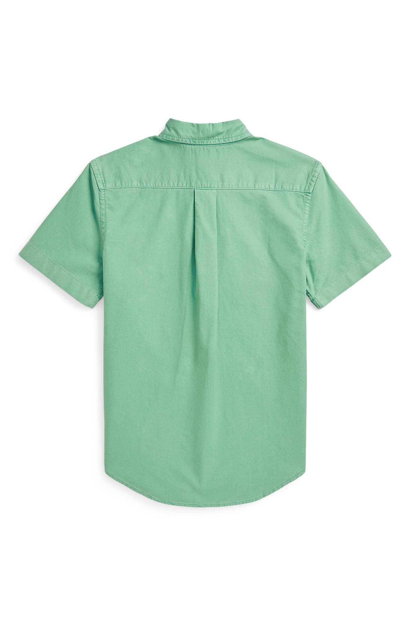 Polo Ralph Lauren Kids' Solid Green Short Sleeve Cotton Button-Down ...
