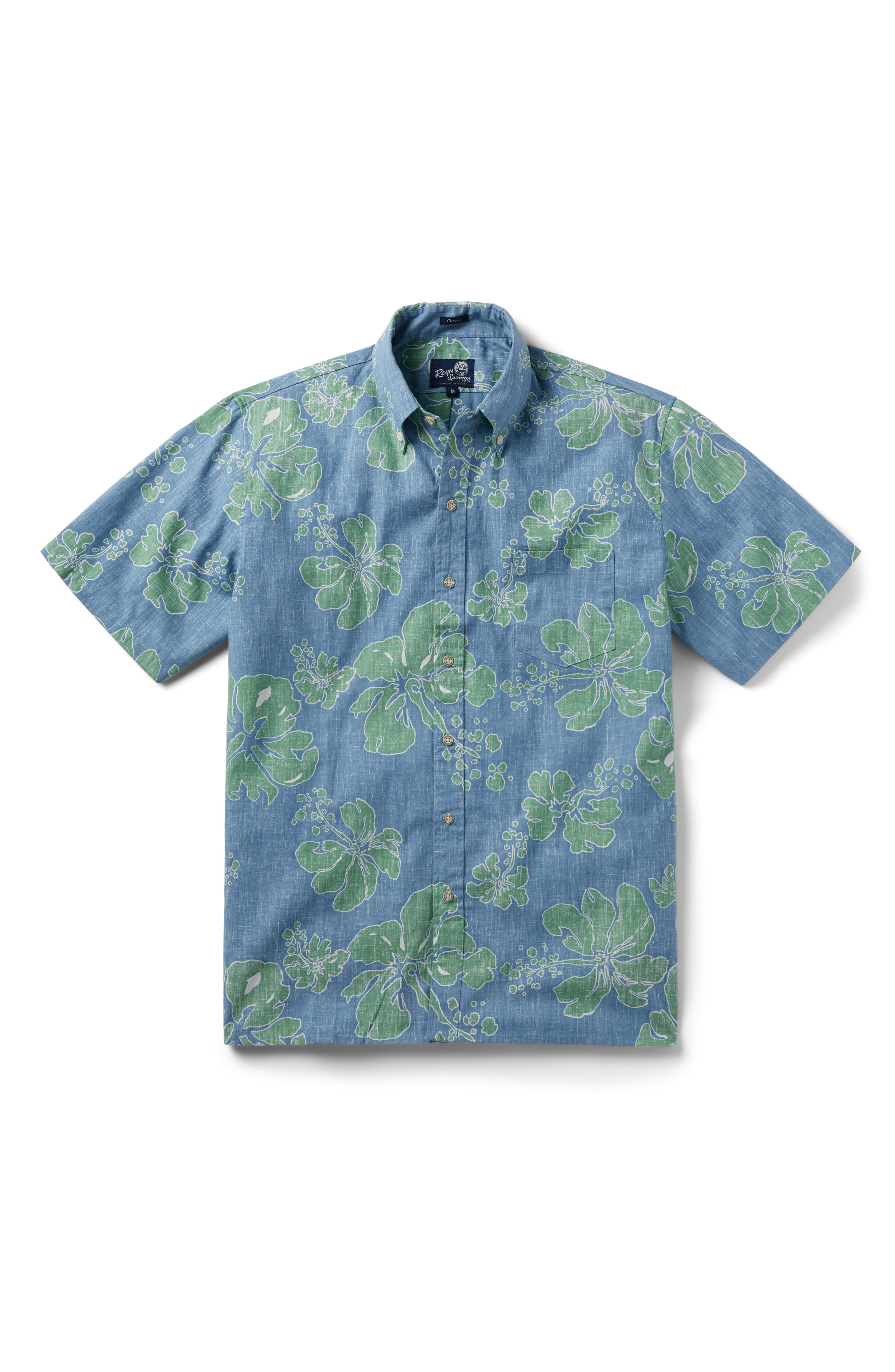 Reyn Spooner Vaitape Classic Fit Hibiscus Print Short Sleeve Button ...