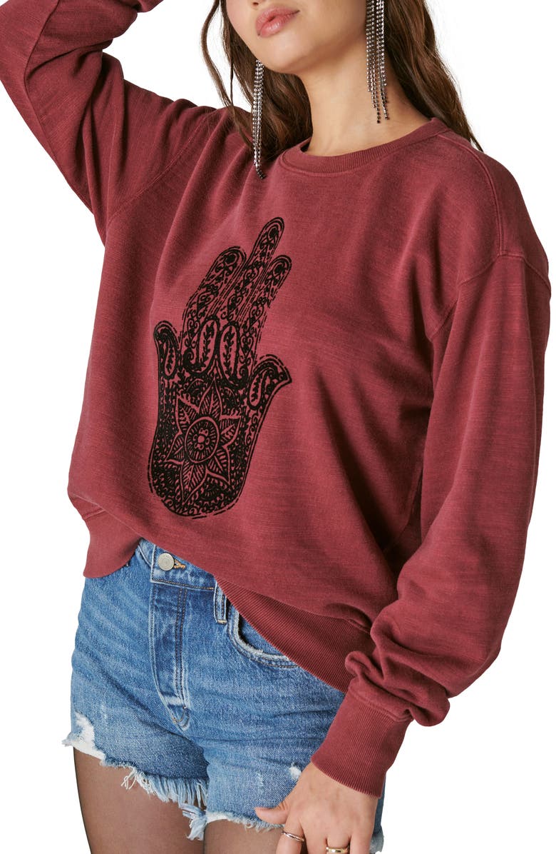 Lucky Brand Hamsa Hand Cotton Sweatshirt | Nordstromrack