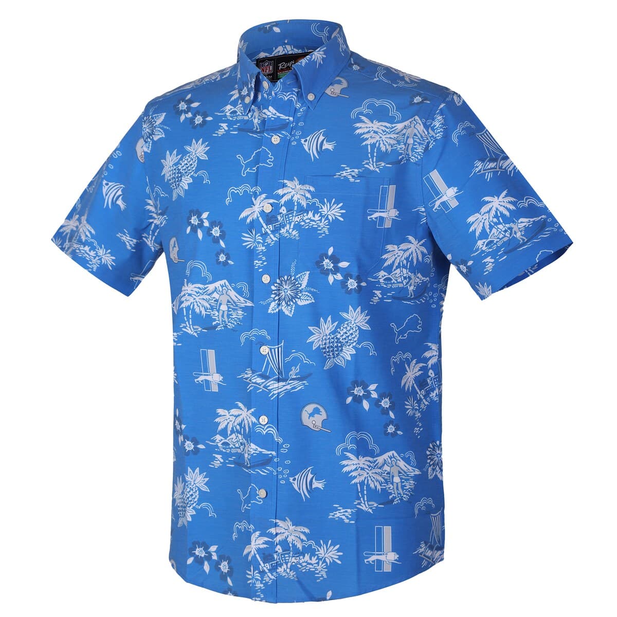 Reyn Spooner Men's Reyn Spooner Blue Detroit Lions Throwback Kekai ...