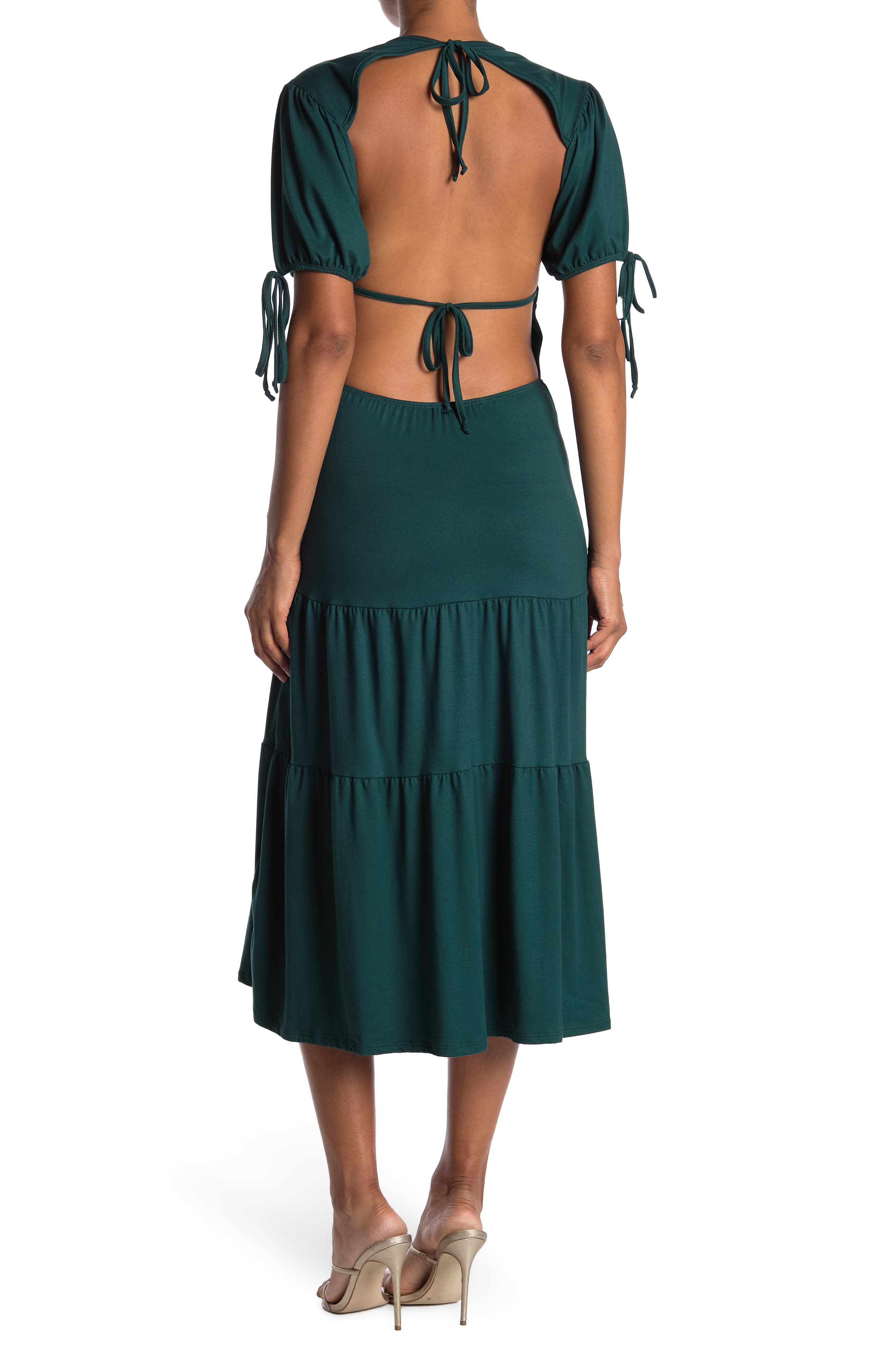 Velvet Torch Open Back Tiered Midi Dress | Nordstromrack
