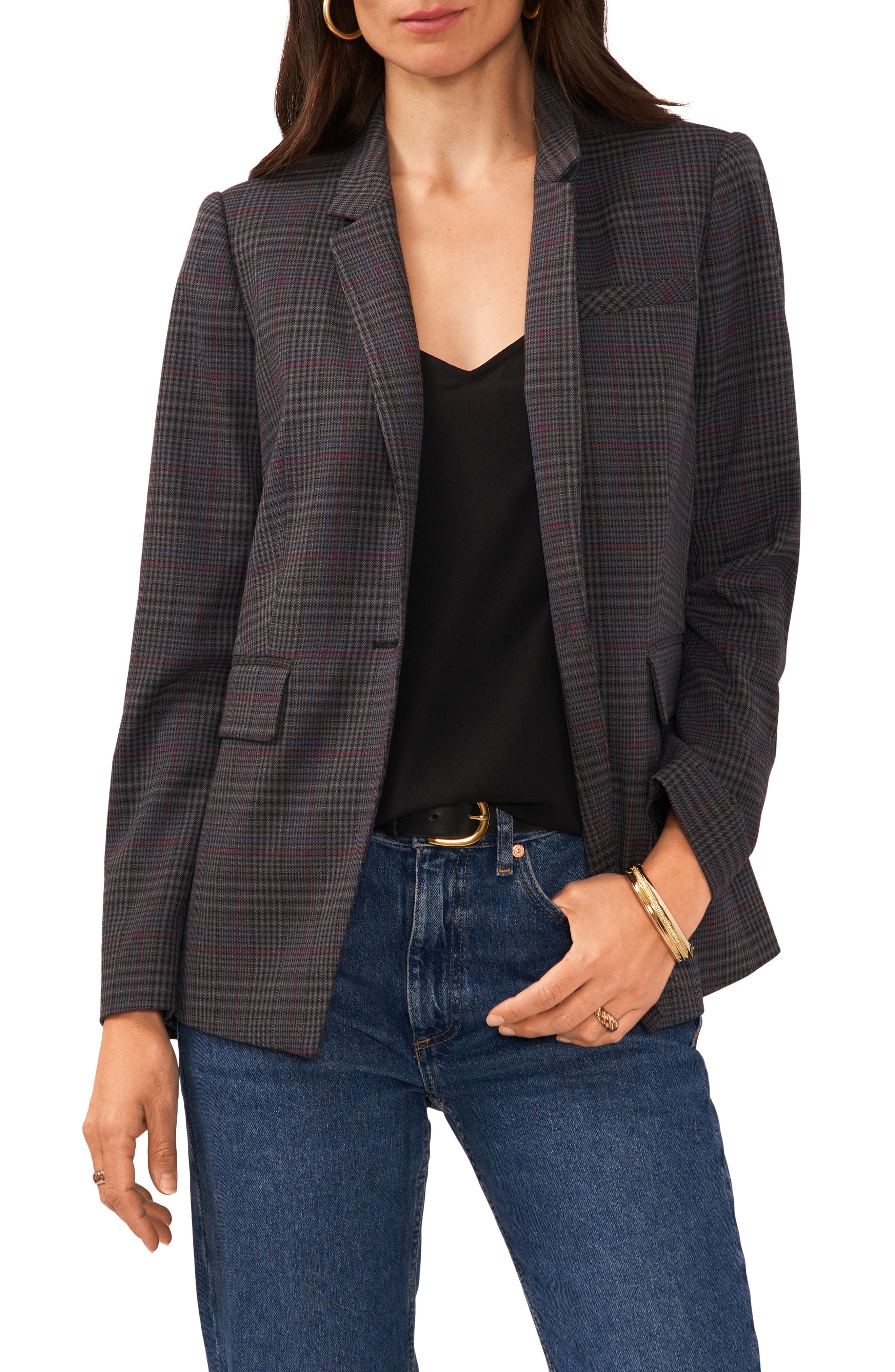 Vince Camuto Plaid One-Button Blazer | Nordstromrack
