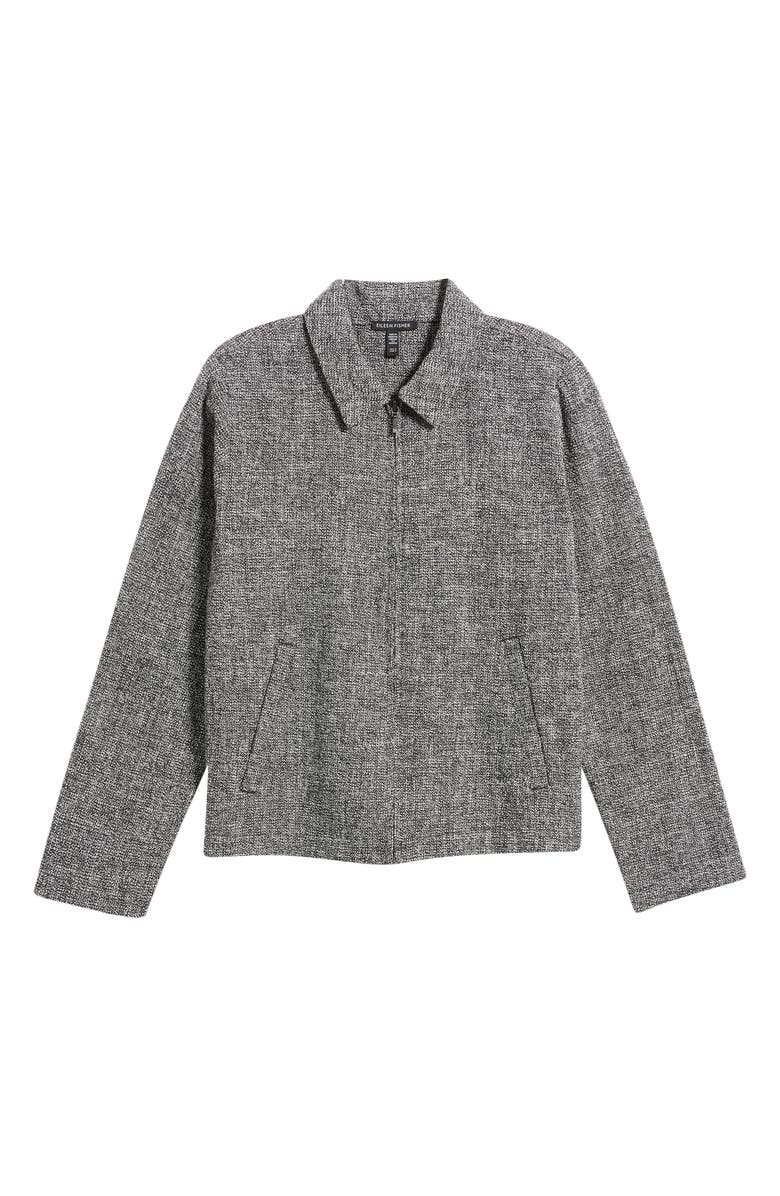 Eileen Fisher Collar Front Zip Stretch Organic Cotton Jacket | Nordstrom