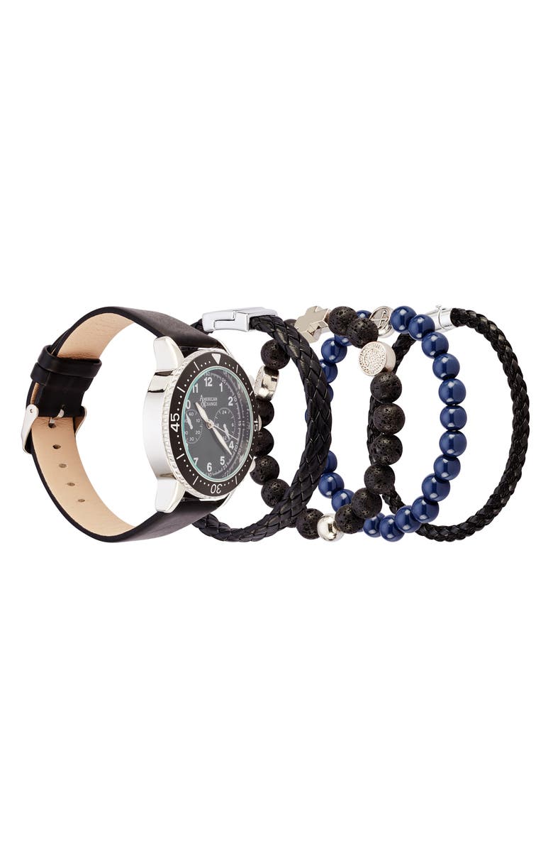 AMERICAN EXCHANGE Three Hand Quartz Watch & Bracelet Set | Nordstromrack