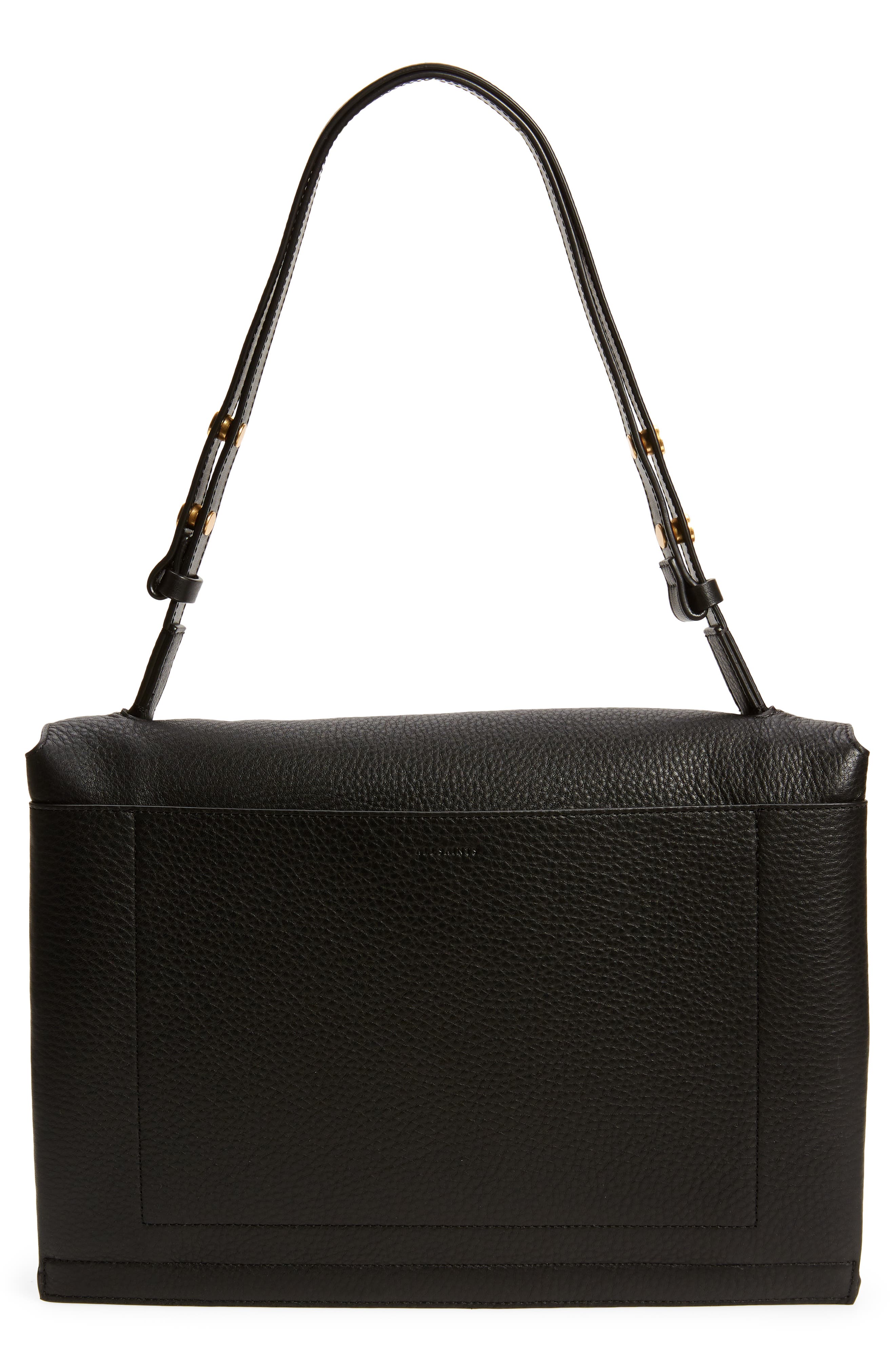 AllSaints Avery Leather Flap Shoulder Bag | Nordstromrack