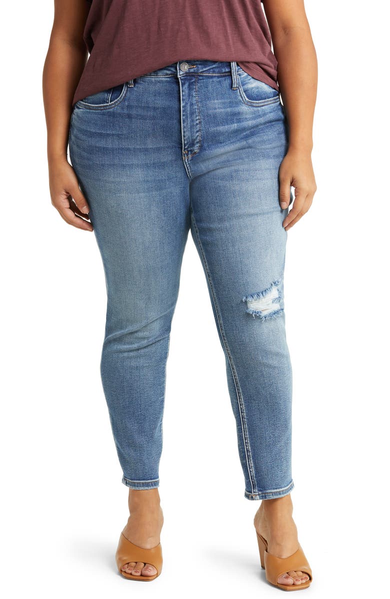 KUT from the Kloth Naomi Fab Ab Ripped High Waist Slim Straight Leg ...