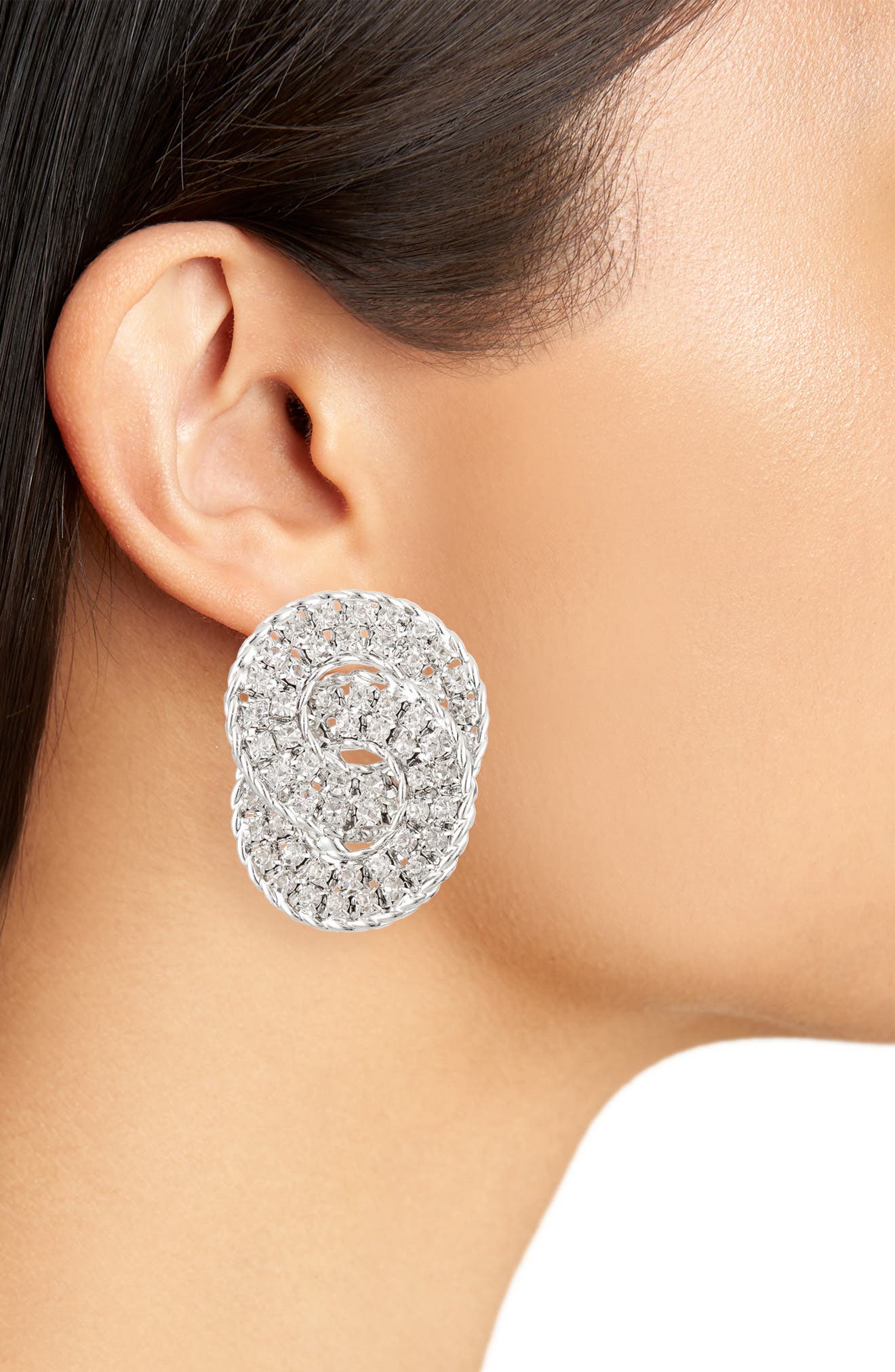 Tasha Pavé Crystal Interlocking Circle Drop Earrings | Nordstromrack