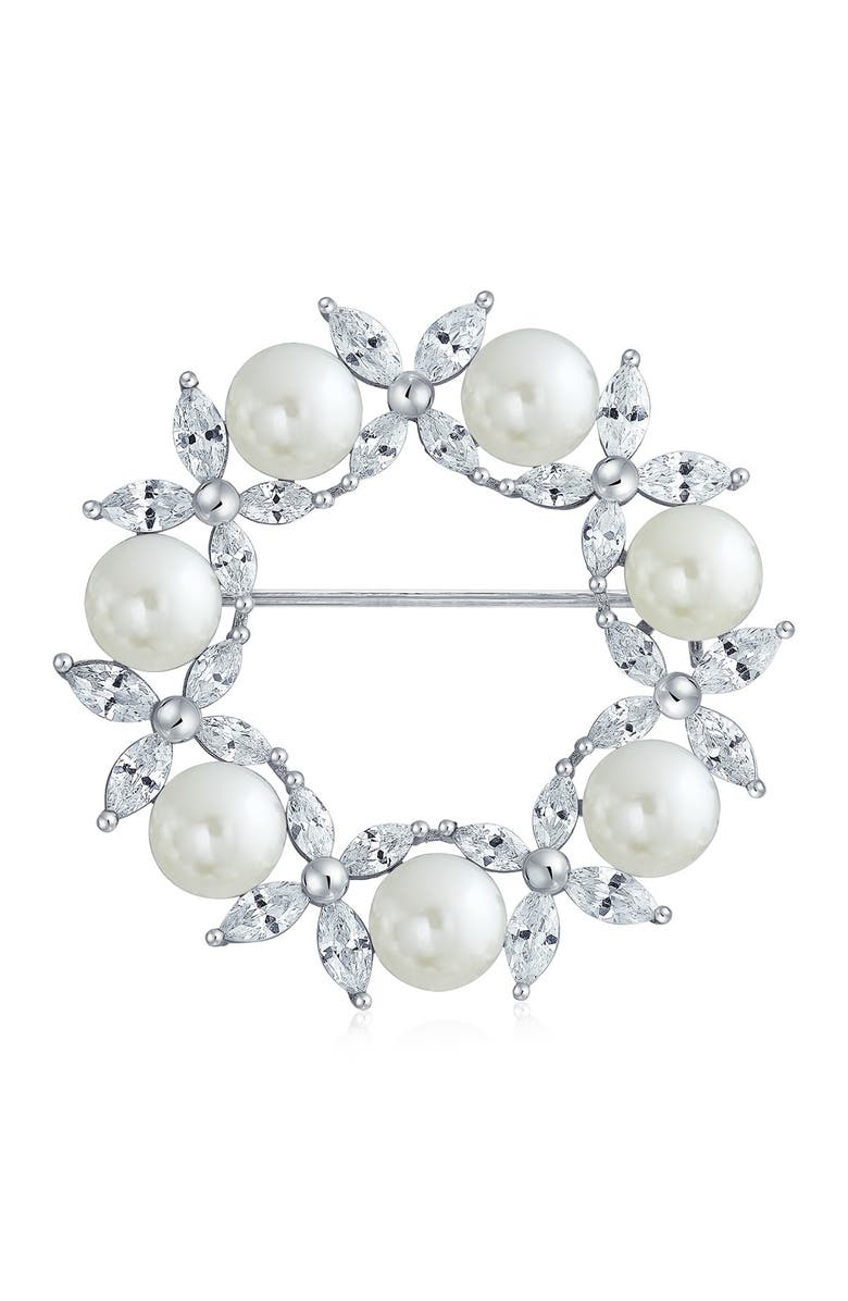 BLING JEWELRY CZ & Imitation Pearl Brooch | Nordstromrack