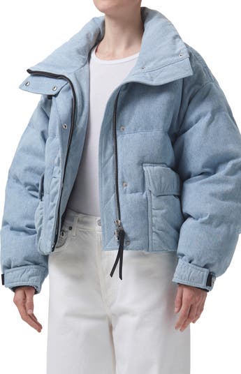 AGOLDE Nova Organic Cotton Denim Puffer Jacket | Nordstrom