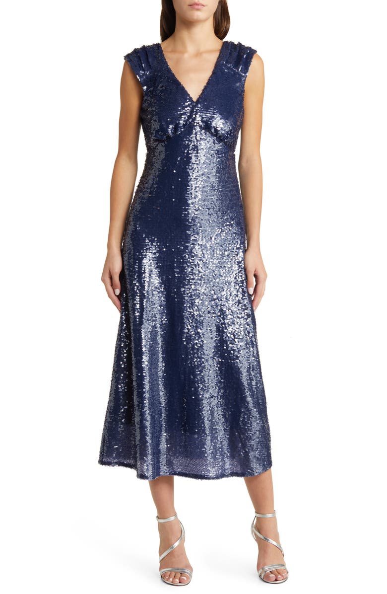 Adelyn Rae Konnie Sequin Midi Dress | Nordstrom