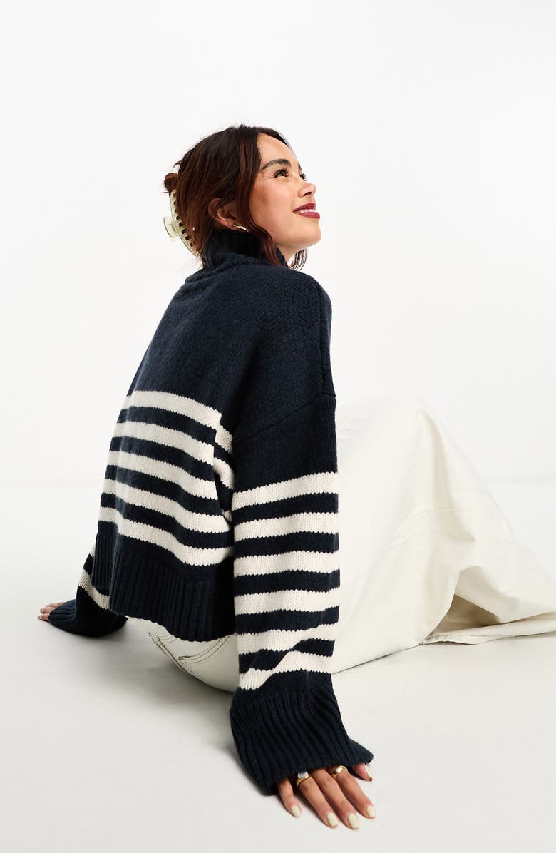 ASOS DESIGN Stripe Quarter Zip Sweater | Nordstromrack