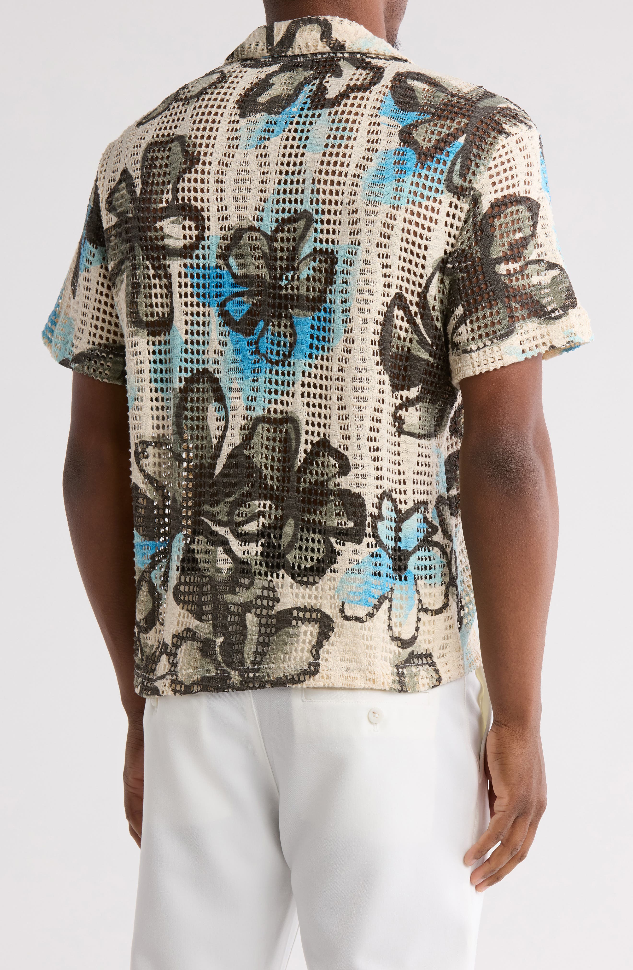 DENIM AND FLOWER Printed Woven Short Sleeve Shirt | Nordstromrack