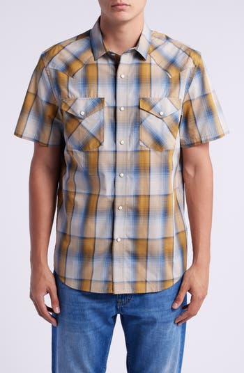 Pendleton Frontier Plaid Short Sleeve Snap-Up Western Shirt | Nordstrom