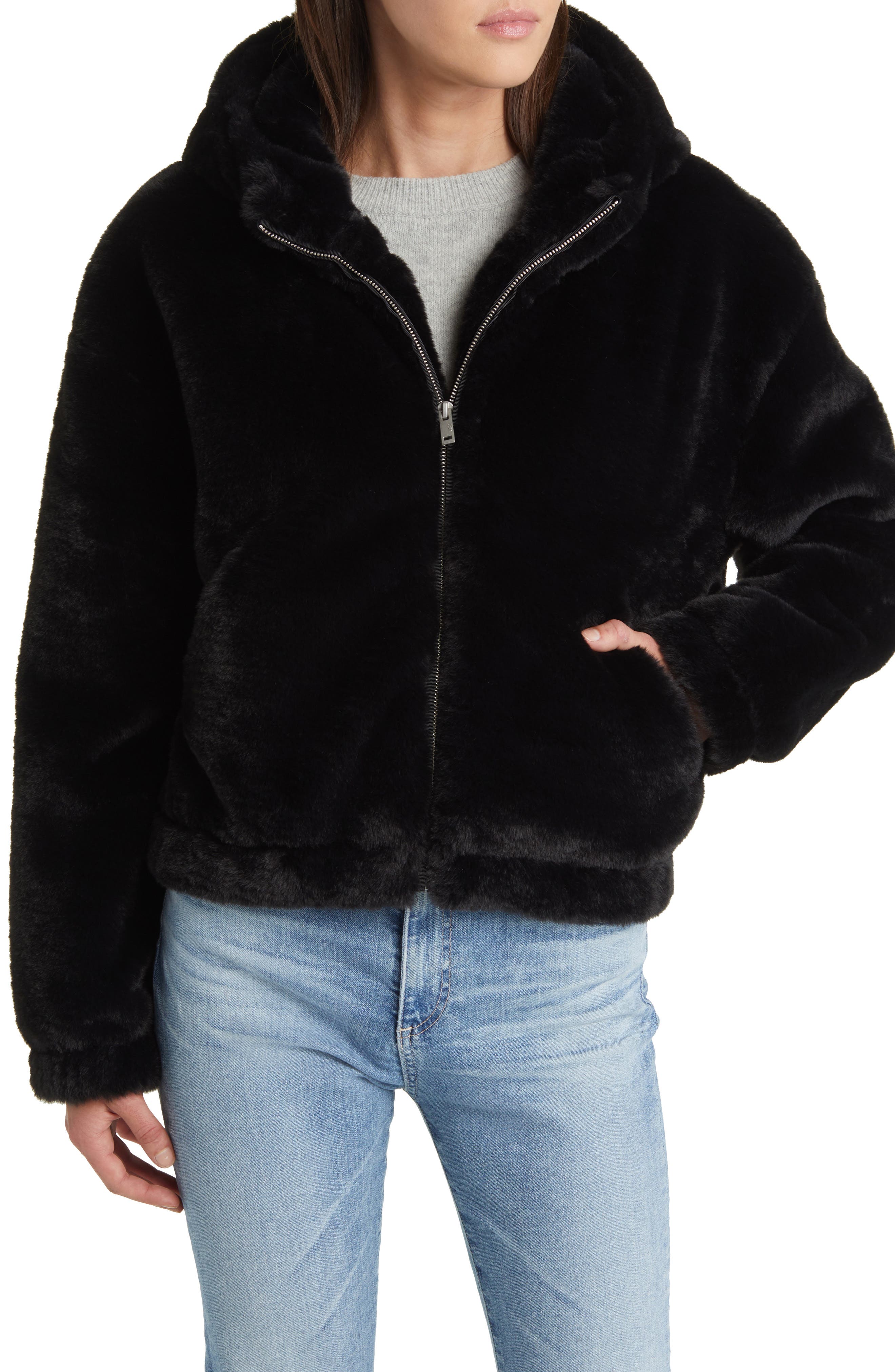UGG® Mandy Faux Fur Hooded Jacket | Nordstrom