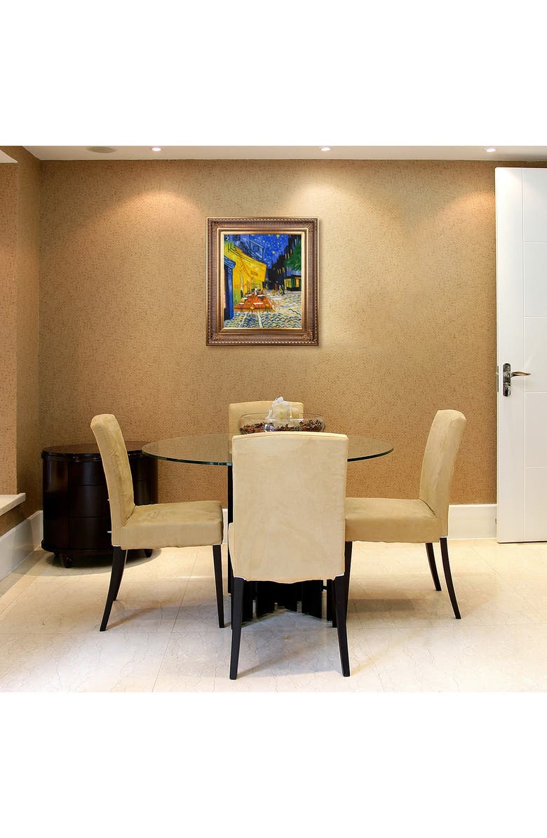 OVERSTOCK ART Cafe Terrace at Night (Luxury Line) Framed Oil ...