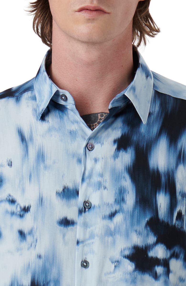 Bugatchi Julian Shaped Fit Abstract Airbrush Print Button-Up Shirt ...