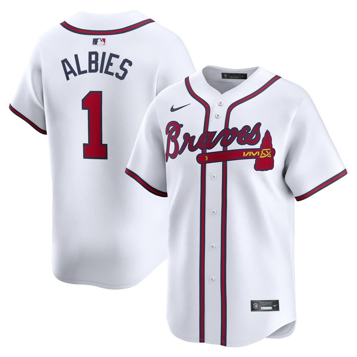 Nike Men's Nike Ozzie Albies White Atlanta Braves Home Limited Player ...