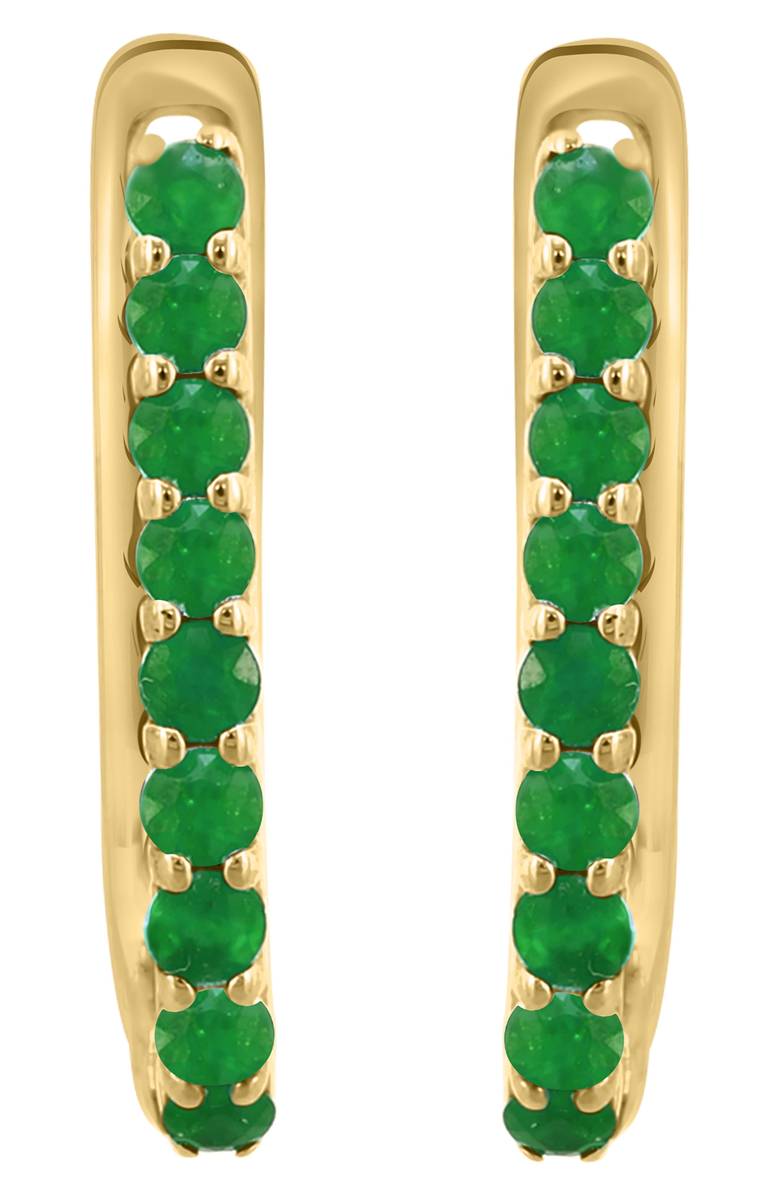 EFFY Emerald J-Huggie Hoop Earrings | Nordstromrack