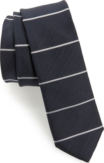 BOSS Horizontal Stripe Silk Skinny Tie | Nordstrom