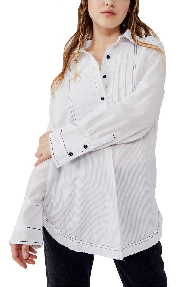 Free People We the Free Black Tie Tux Button-Up Shirt | Nordstromrack