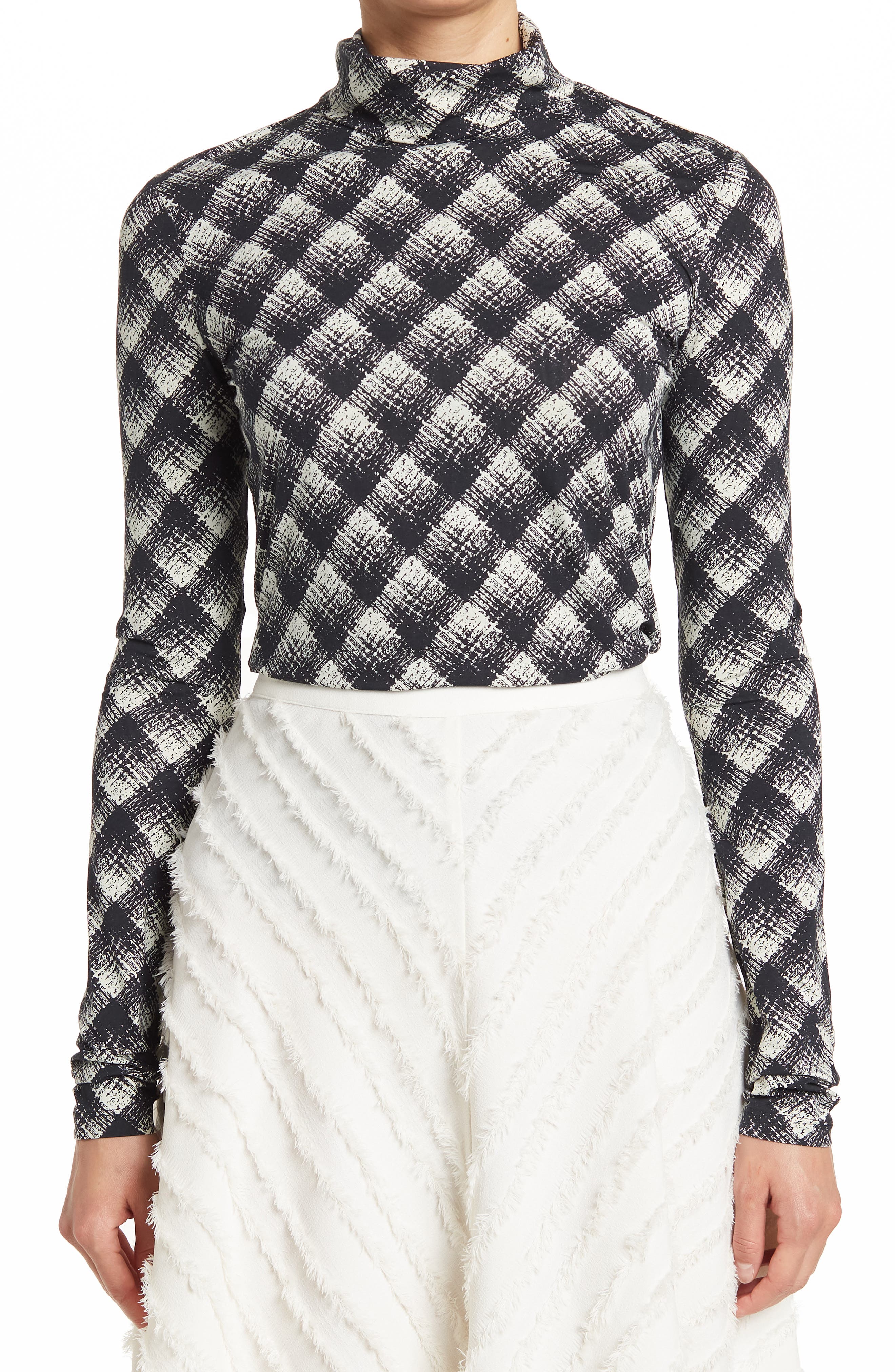 Proenza Schouler White Label Turtleneck Chevron Jersey Top | Nordstrom