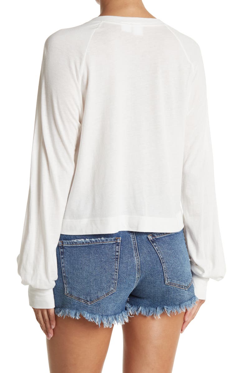 Melrose and Market Long Sleeve Crop Henley | Nordstromrack