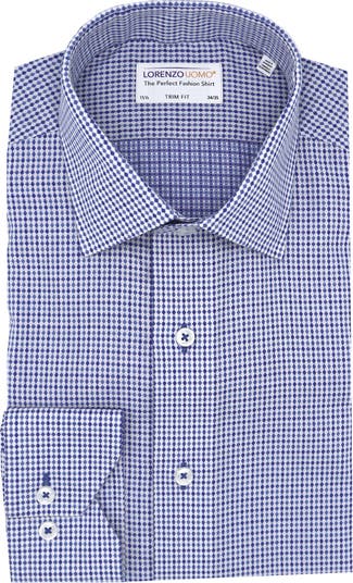 Lorenzo Uomo Diamond Pattern Trim Fit Dress Shirt | Nordstromrack