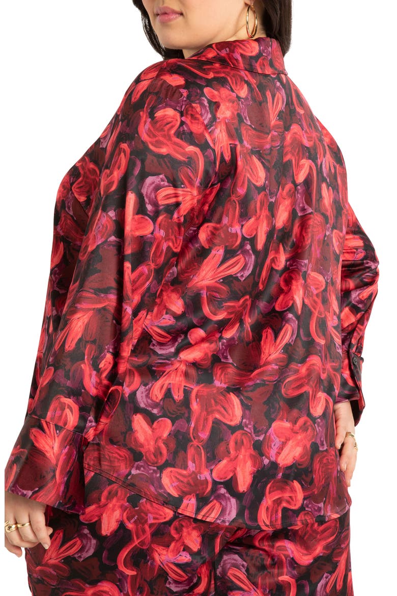 Print Satin Button-Up Shirt (Women) | Nordstromrack