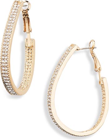 DESIGN STUDIO AK ANNE KLEIN Crystal Teardrop Hoop Earrings | Nordstromrack