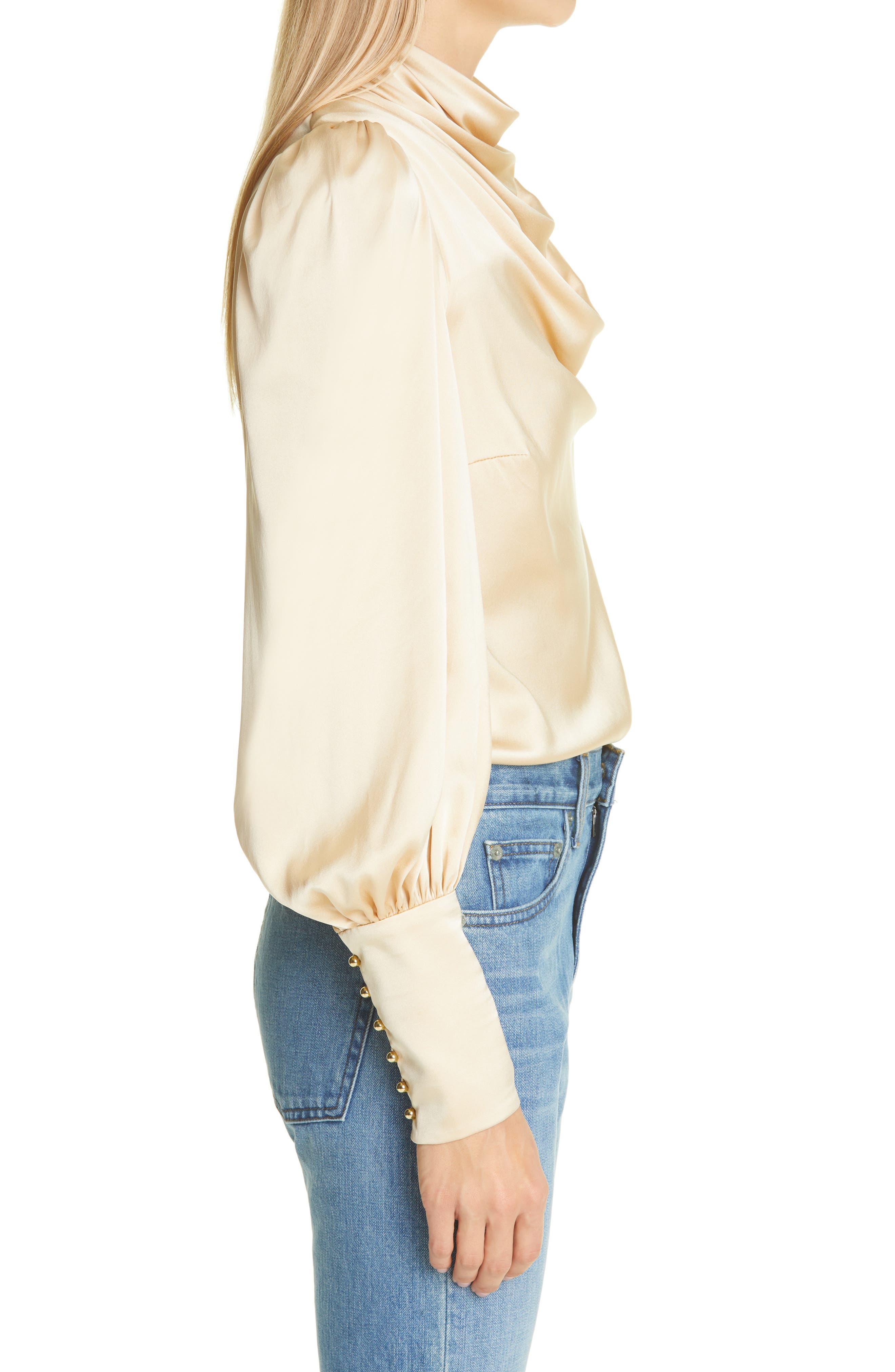 Zimmermann Bishop Sleeve Stretch Silk Blouse | Nordstrom