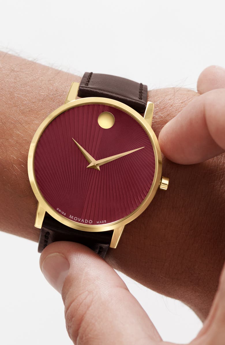 Movado Museum Classic Leather Strap Watch, 40mm | Nordstromrack