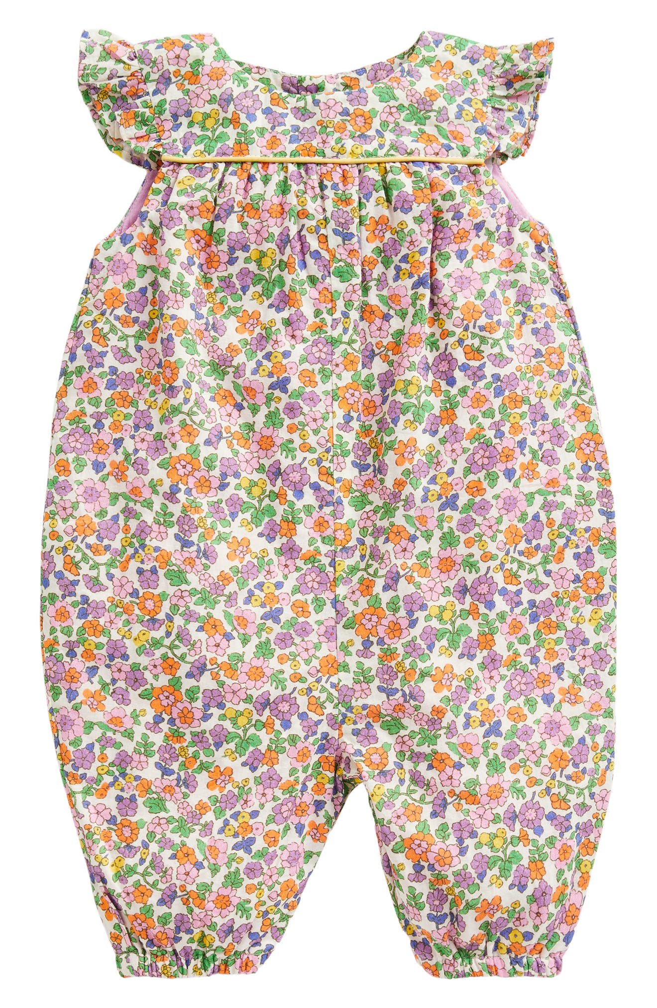 Mini Boden Floral Ruffle Sleeve Romper | Nordstromrack