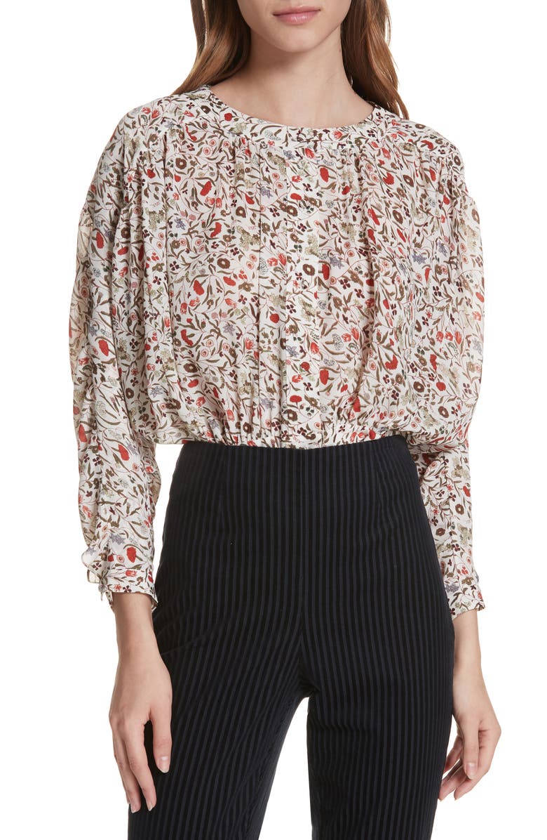 FRAME Floral Print Silk Blouse | Nordstromrack