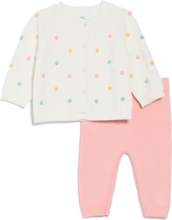 Little Me Dot Cardigan & Pants Set | Nordstromrack