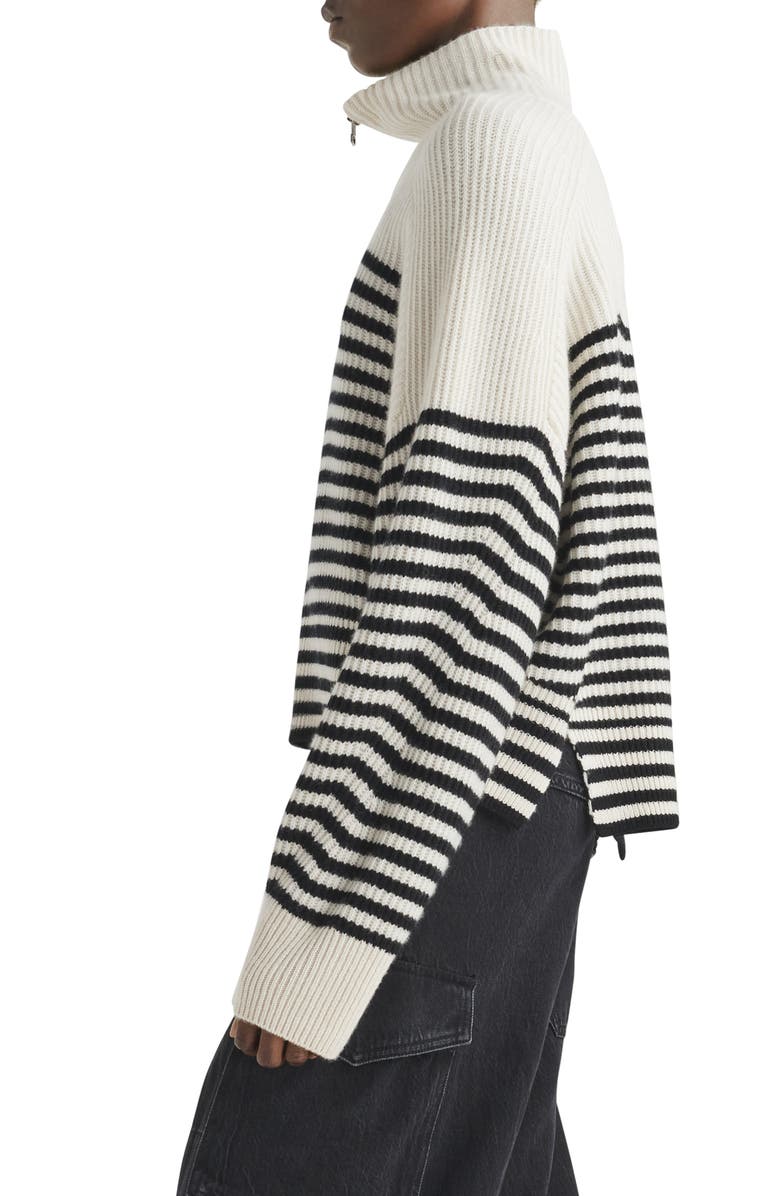 rag & bone Pierce Stripe Quarter Zip Cashmere Sweater | Nordstromrack