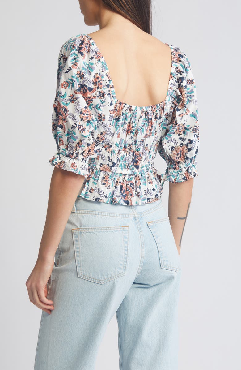 Cleobella Rebecca Floral Ruffle Organic Cotton Crop Top | Nordstromrack