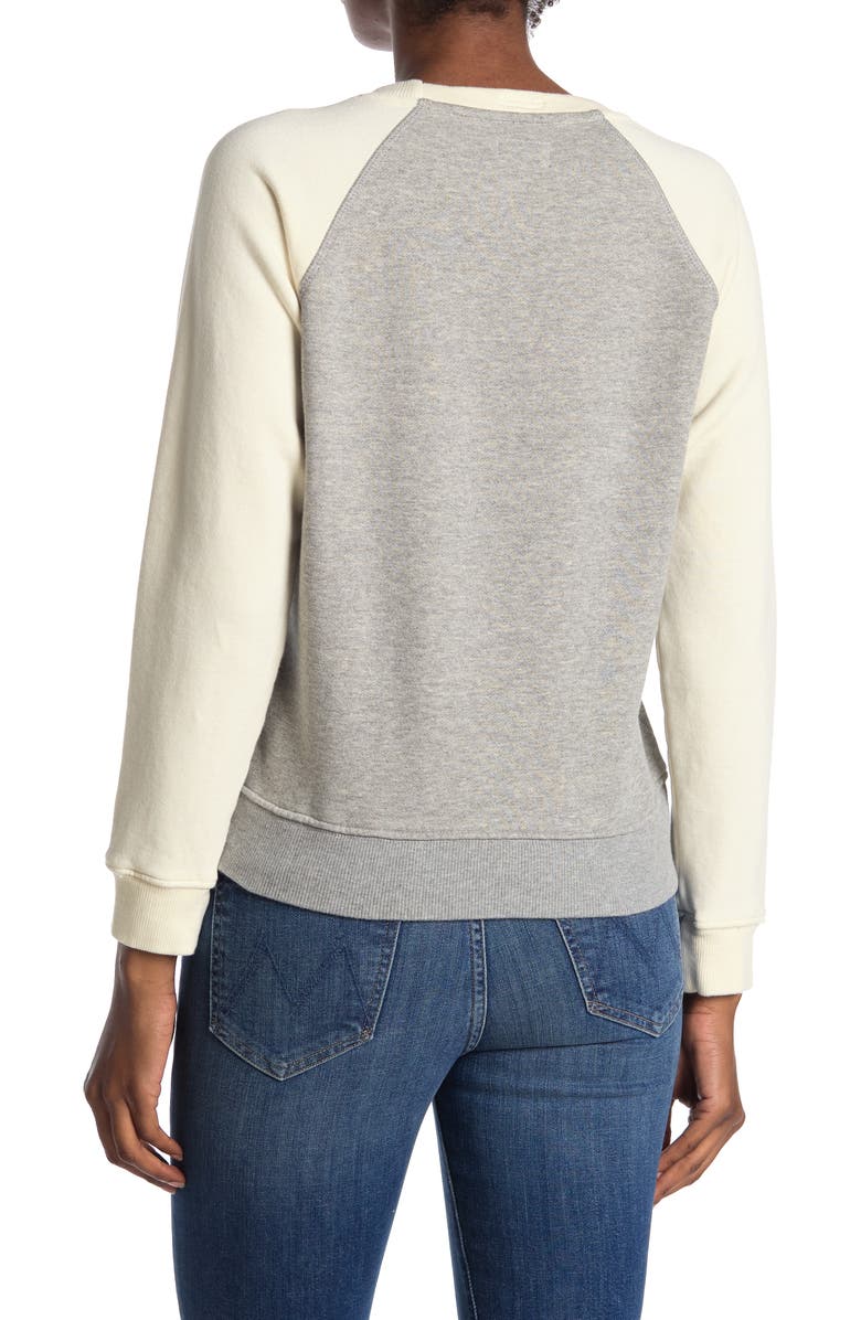 MOTHER 'The Square' Destroyed Graphic Pullover Sweatshirt | Nordstromrack