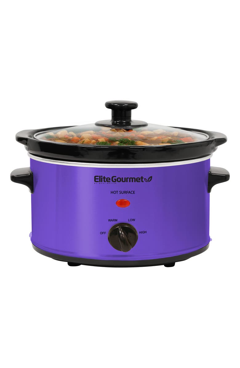 MAXI-MATIC Elite Gourmet MST-275XP Purple 2Qt Oval Slow Cooker ...