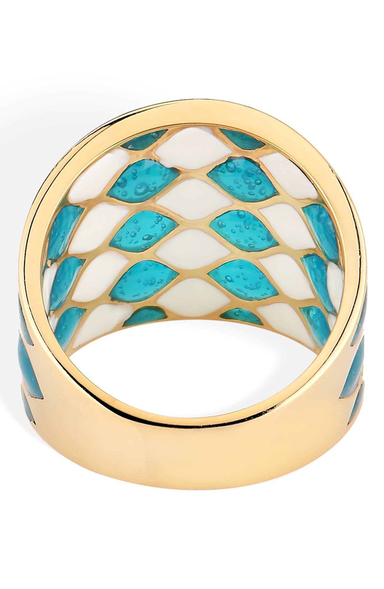 GABI RIELLE 14K Gold Plated Sterling Silver Turquoise & White Enamel ...