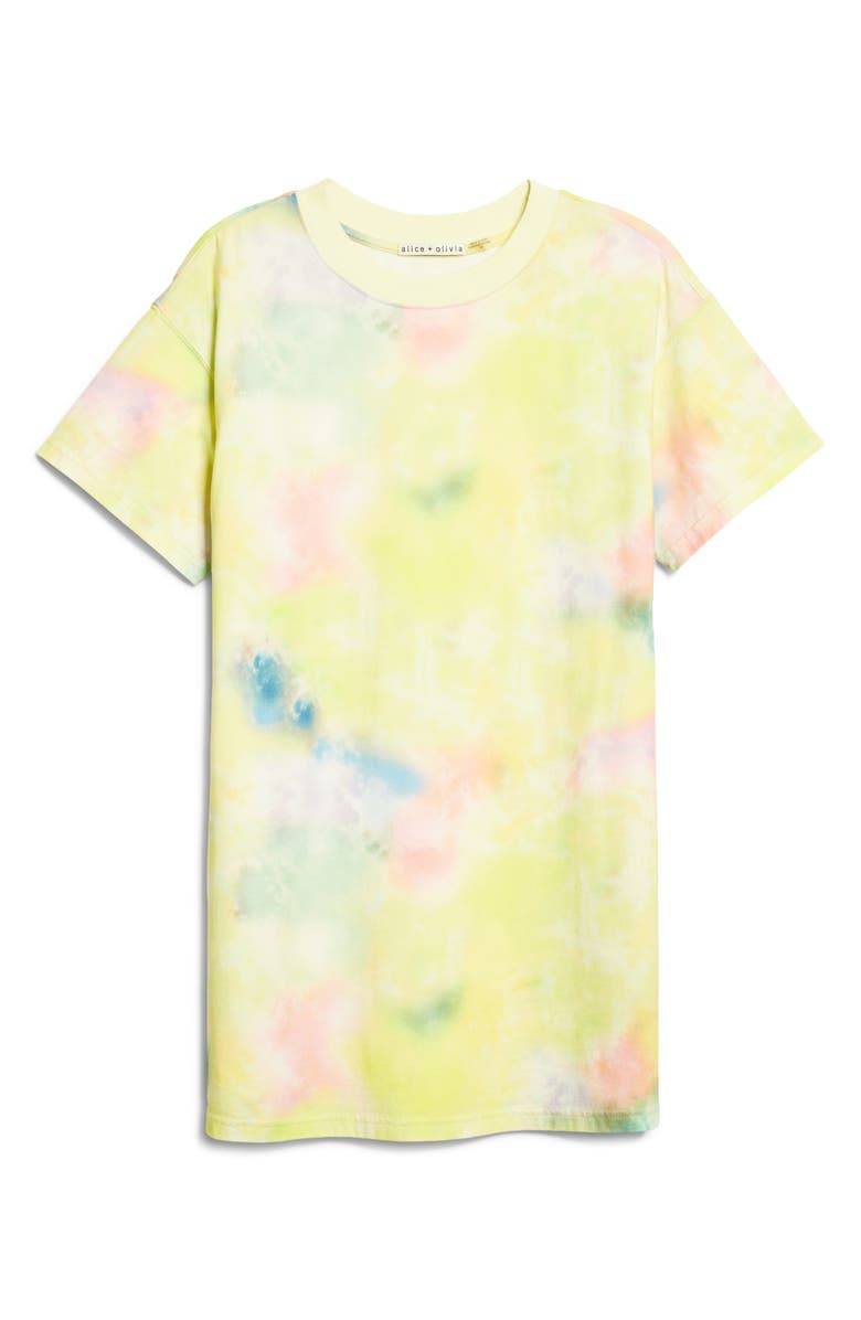 Alice + Olivia Garner Tie Dye Boxy Stretch Cotton T-Shirt | Nordstromrack