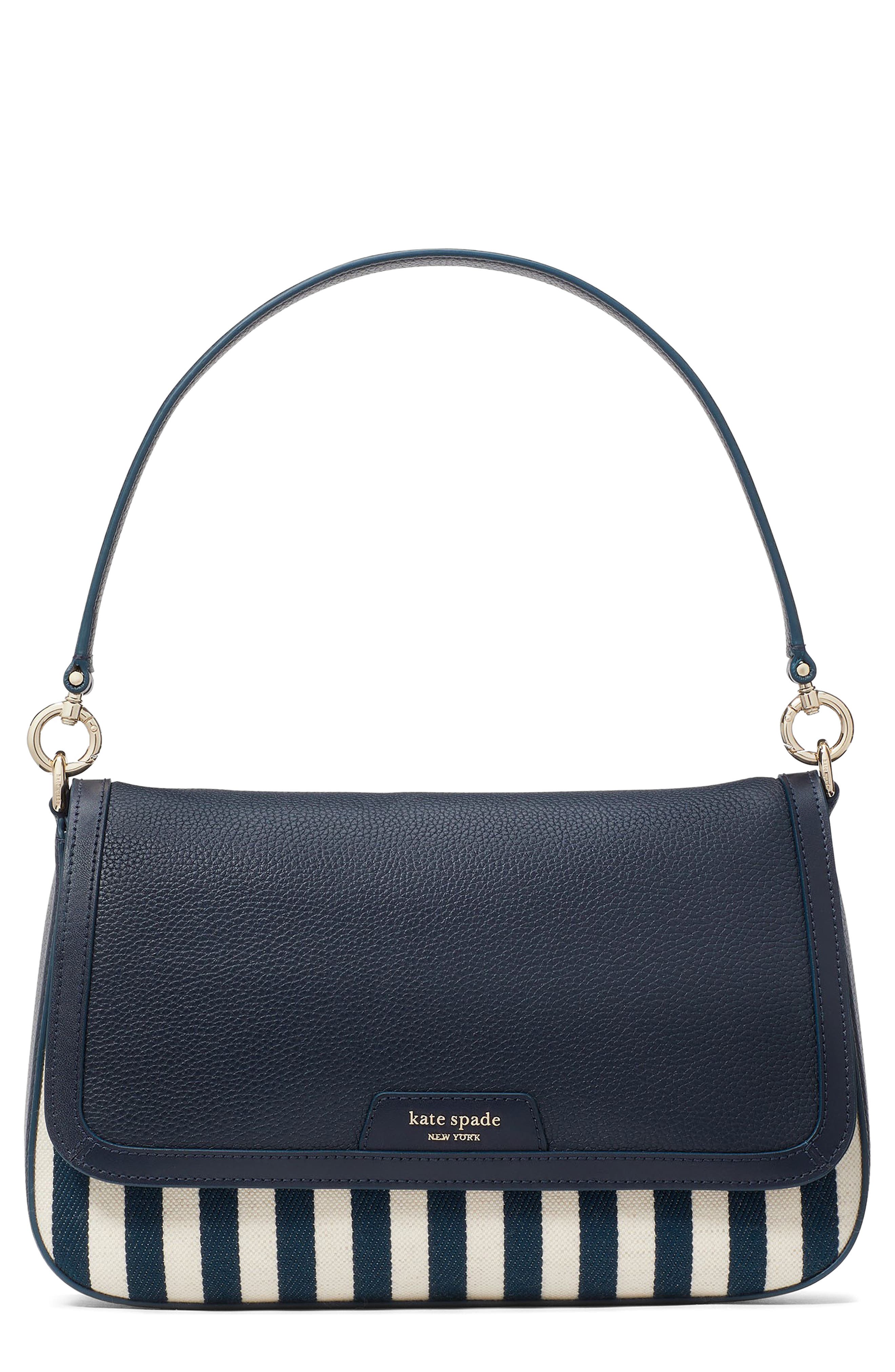 Kate Spade New York hudson stripe canvas & leather shoulder bag ...