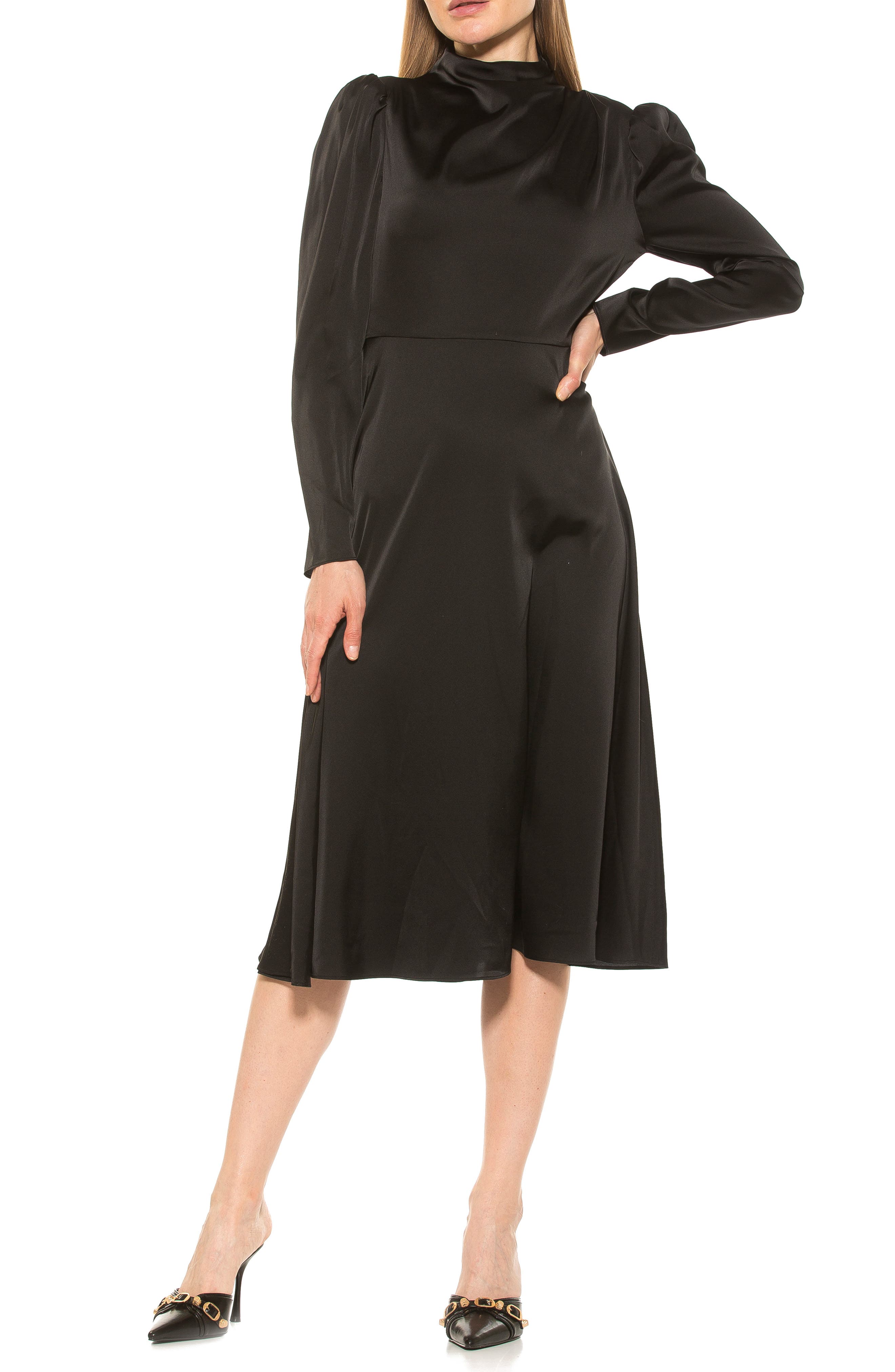 Alexia Admor Denni Mock Neck Long Sleeve Midi Dress | Nordstromrack