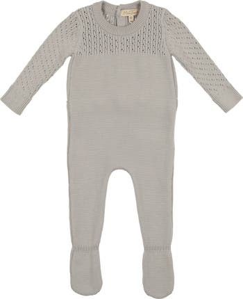 Mon Tresor Bebe Precious Purl Knit Footie | Nordstrom