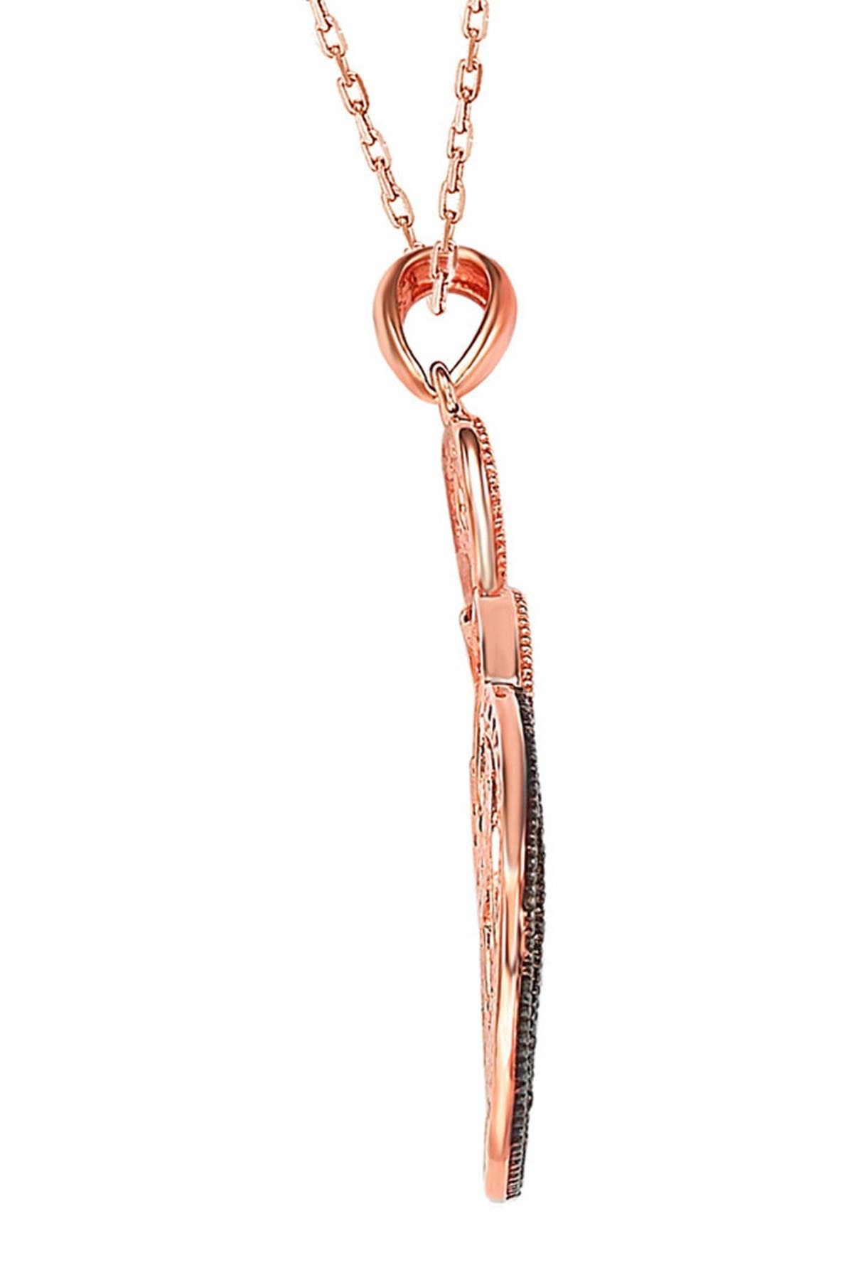 SUZY LEVIAN 14K Rose Gold Plated Two-Tone Chocolate & White CZ Pendant ...